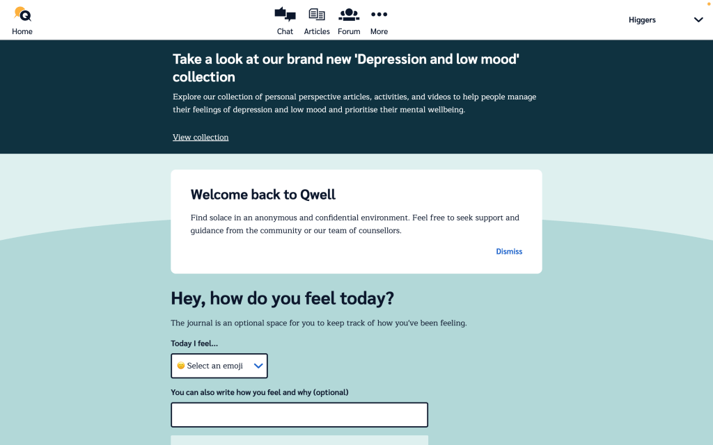 Explore Qwell now. Improve your mental health and wellbeing